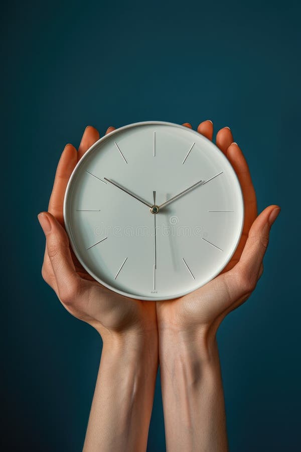 Hands Holding Clock. Ai Generated Stock Photo - Image of hand, holding ...