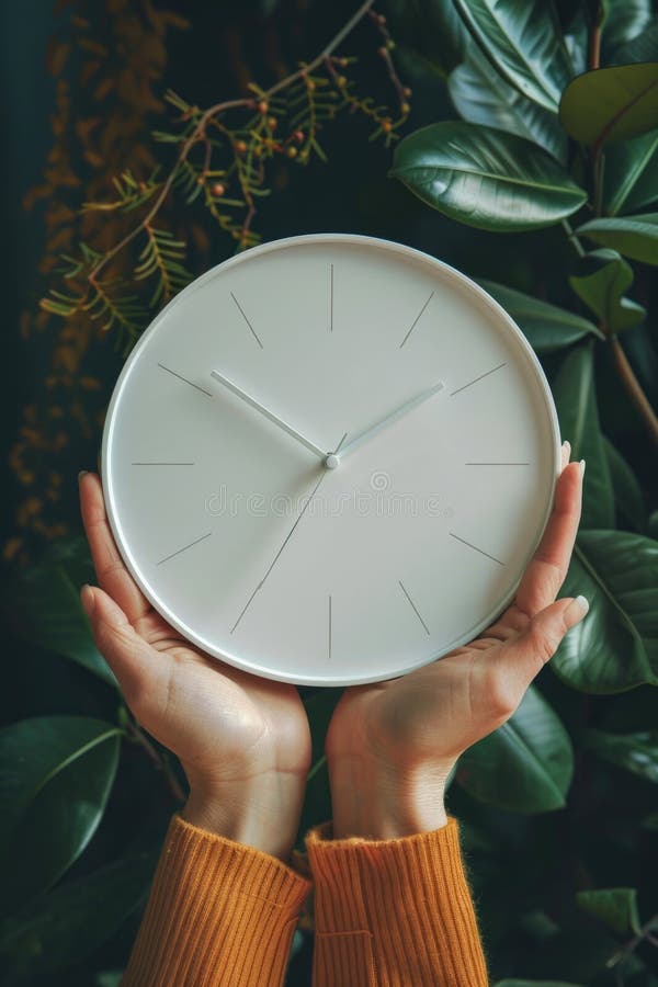 Hands Holding Clock. Ai Generated Stock Illustration - Illustration of ...