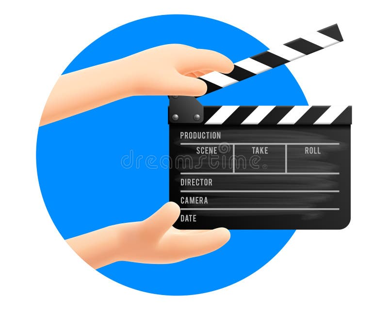 Hands Holding Movie Clapper Board Stock Vector - Illustration of video ...