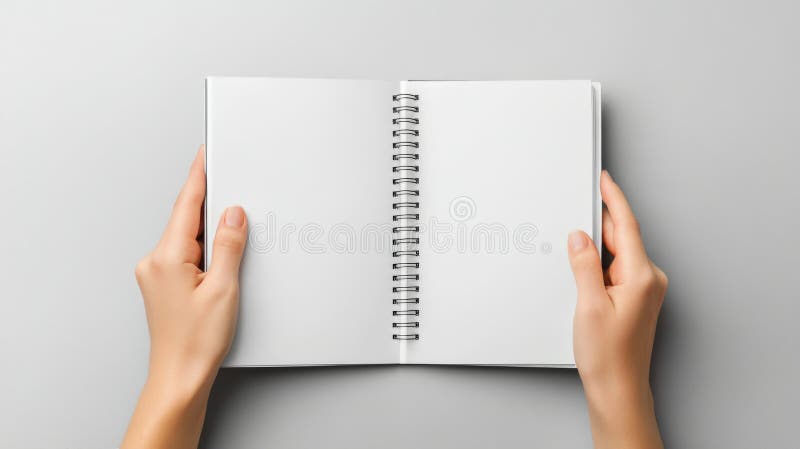 Hands Holding Notebook Top View Stock Photo - Image of crafted ...