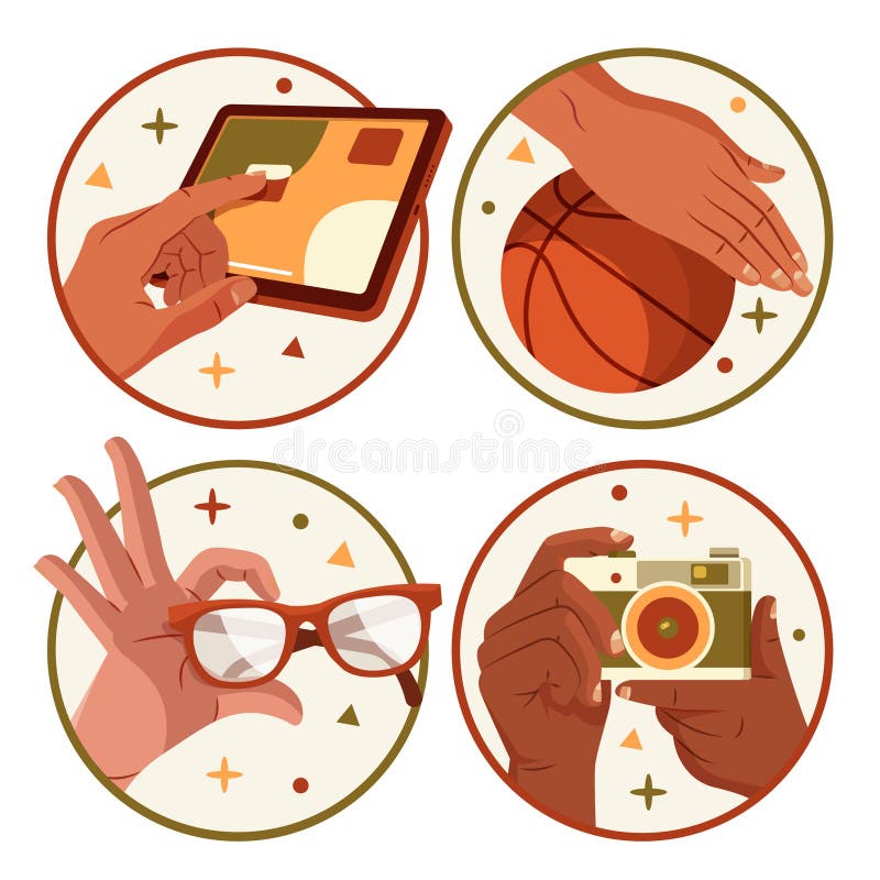 Hands Holding Objects Illustrations in Flat Design Stock Illustration ...