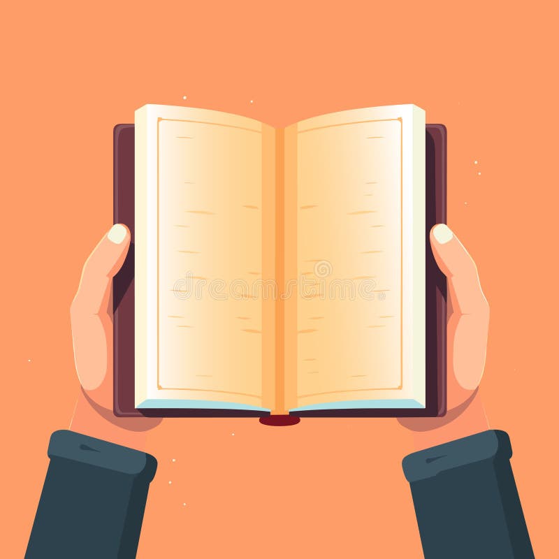 Hands Holding Open Book for Read. Hand Book Reading Vector Illustration ... Hands Holding Open Book for Read. Hand Book Reading Vector Illustration ...