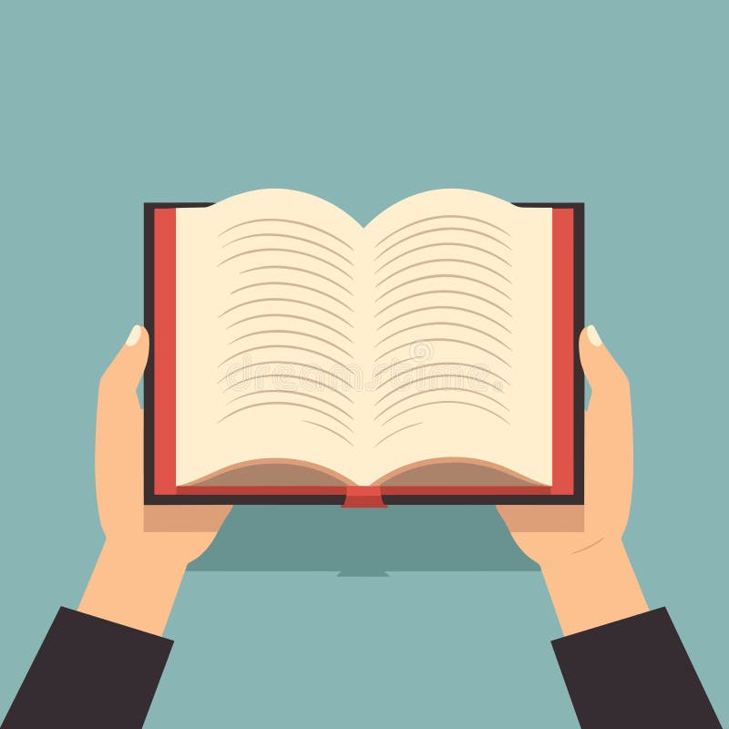 Hands Holding Open Book for Read. Hand Book Reading Vector Illustration ... Hands Holding Open Book for Read. Hand Book Reading Vector Illustration ...