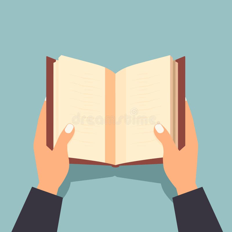 Hands Holding Open Book for Read. Hand Book Reading Vector Illustration ... Hands Holding Open Book for Read. Hand Book Reading Vector Illustration ...