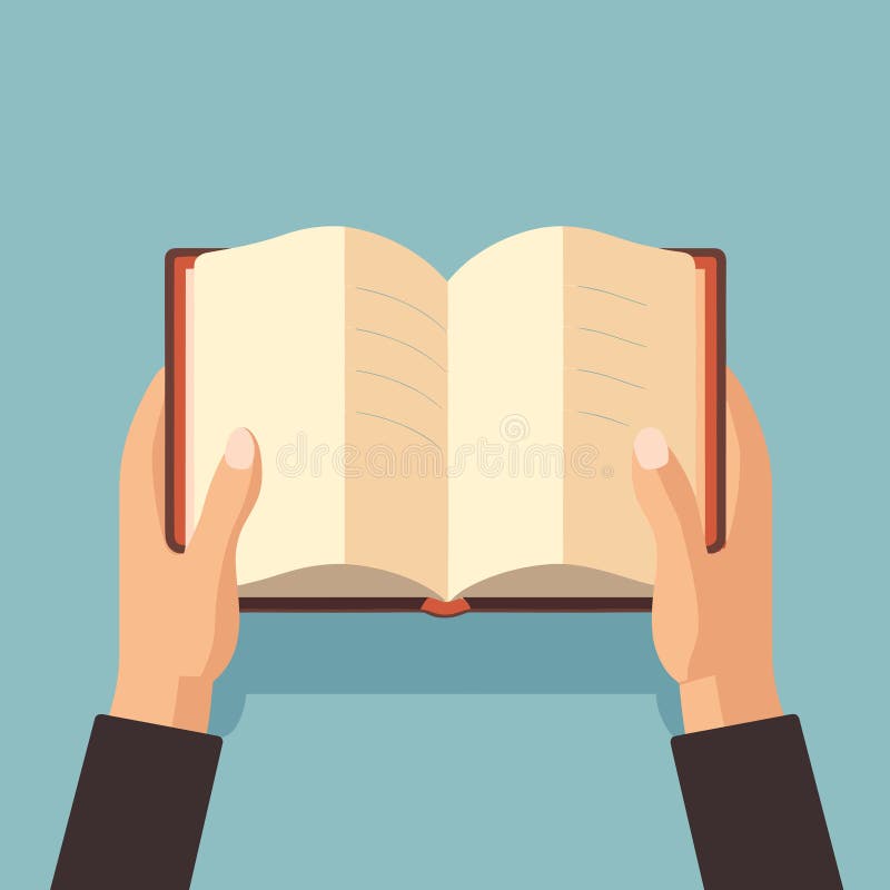 Hands Holding Open Book for Read. Hand Book Reading Vector Illustration ... Hands Holding Open Book for Read. Hand Book Reading Vector Illustration ...