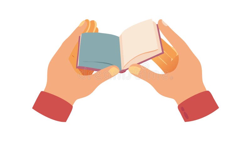 Hands Holding an Open Book for Reading, Vector Design Generative AI ...