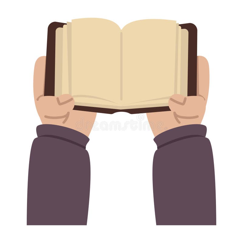 Hands Holding Open Book Vector Stock Vector - Illustration of open ...
