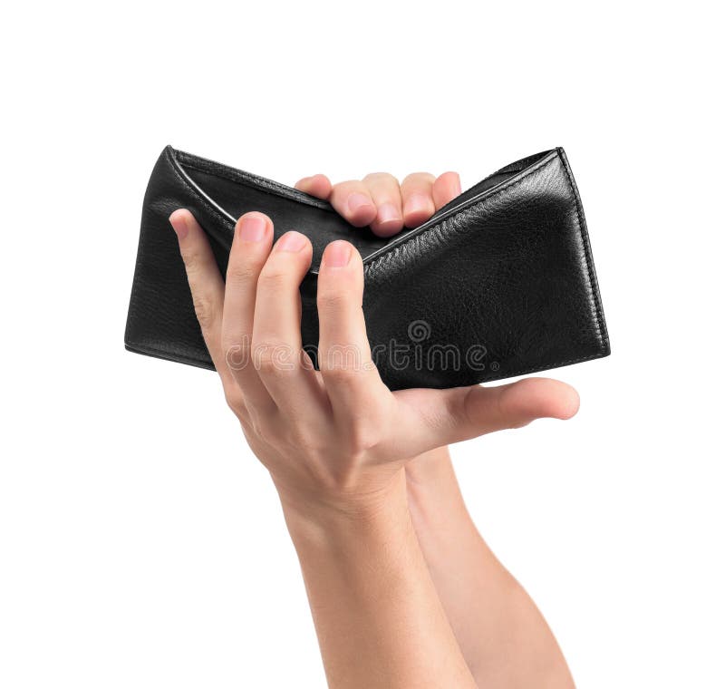 Hands Holding Open an Empty Wallet Stock Photo - Image of finance ...