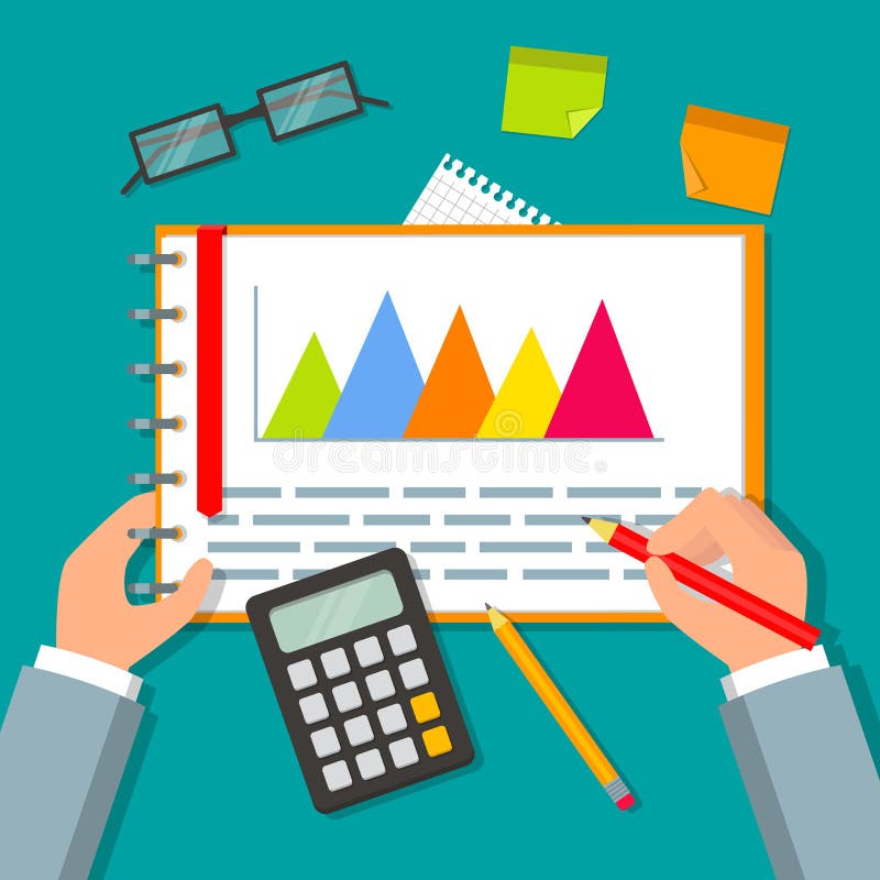 Open Spiral Notebook with Business Plan Data. Stock Vector ...