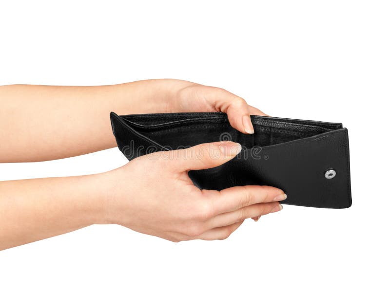Hands Holding An Open Wallet Stock Image - Image of holding, finances ...
