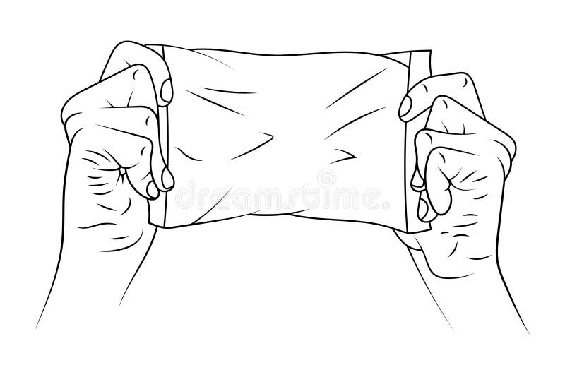 Hands Holding Package Sketch Vector Illustration. Stock Vector ...