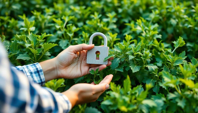 Hands Holding Padlock, Depicting Security and Data Protection Measures ...