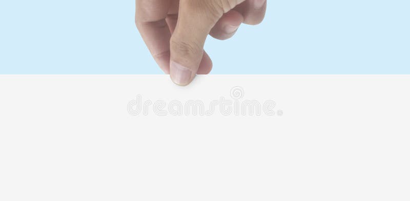 Hands Holding Paper Blank for Letter Paper Stock Image - Image of human ...