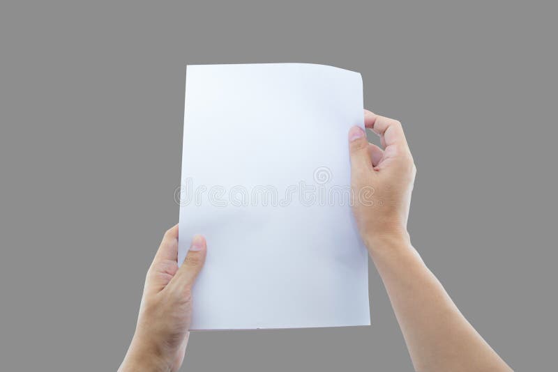 Hands Holding Paper Blank A4 Size for Letter Paper. Stock Image - Image ...