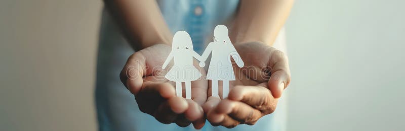 Hands Holding Paper Cutout of Figure,Support Unity and Gender Equality ...
