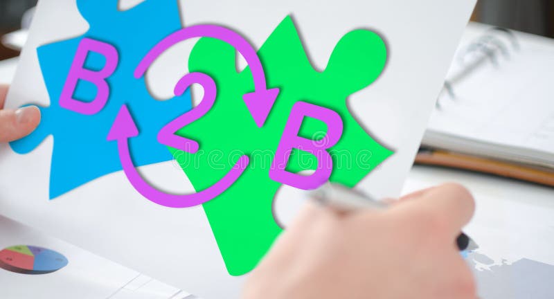 B2b concept on a paper stock image. Image of chain, customer - 212901217