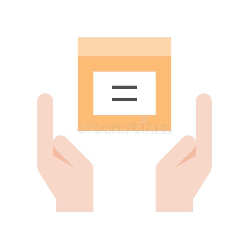 Hands Holding Parcel Box Icon, Delivery Shopping and Logistic Co Stock ...