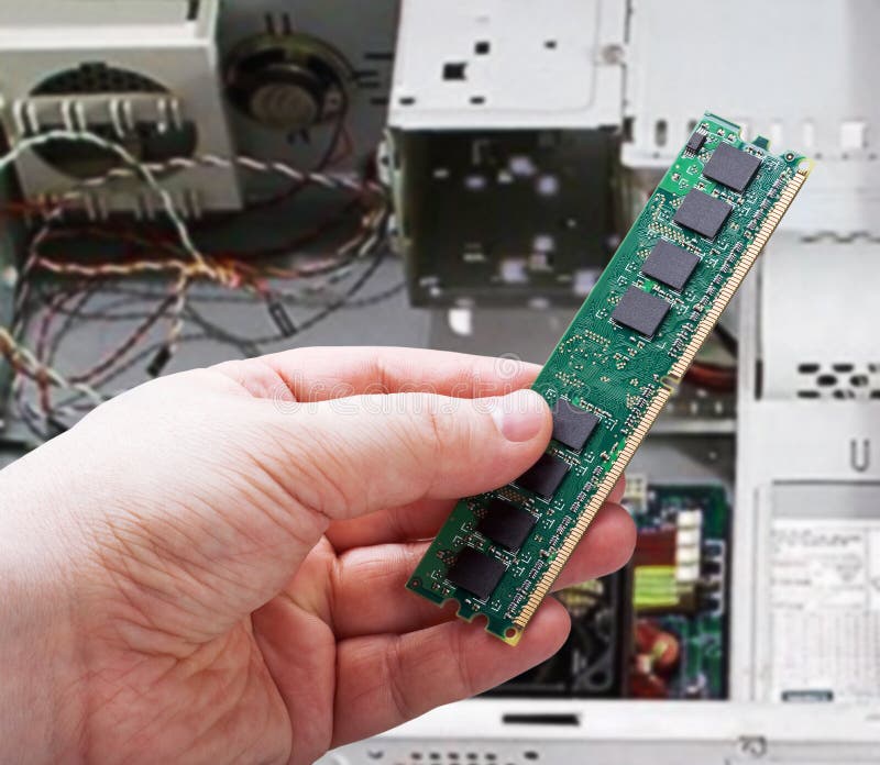 Hands holding PC RAM stock photo. Image of equipment - 30038596
