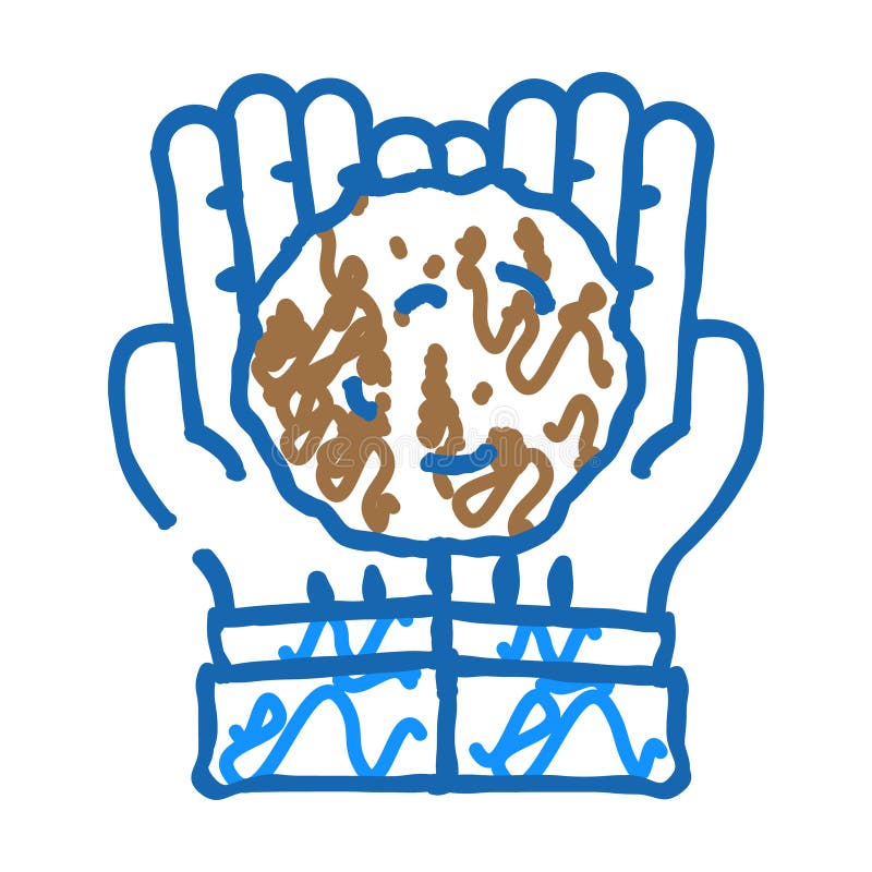 Hands Holding Peat Icon Doodle Illustration Stock Vector - Illustration ...