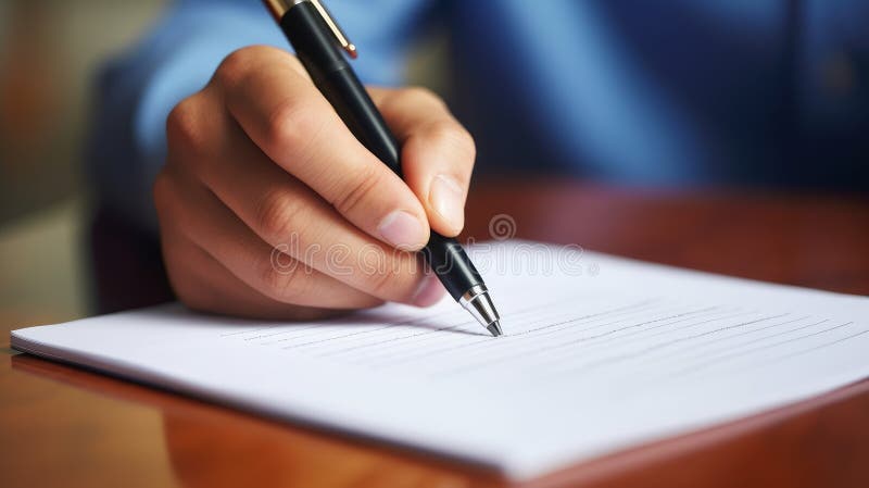 Hands Holding a Pen, Checking Off Items on a To-do List Stock ...