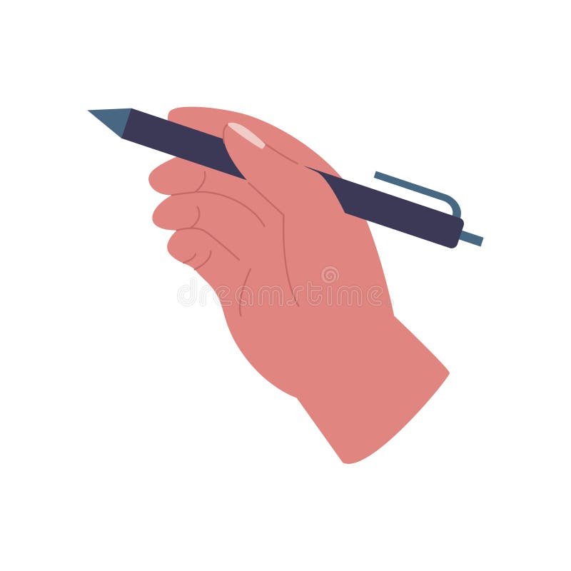 Hands Holding Pen Vector Concept Stock Vector - Illustration of holding ...