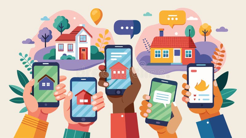 Hands Holding Phones with Dialog Speech Bubbles. People Texting ...