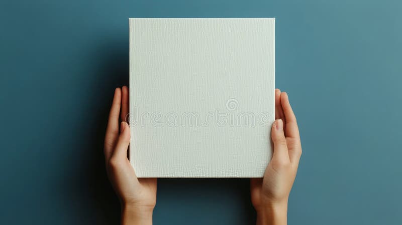Hands Holding a Plain White Box on a Soft Pink Background during ...