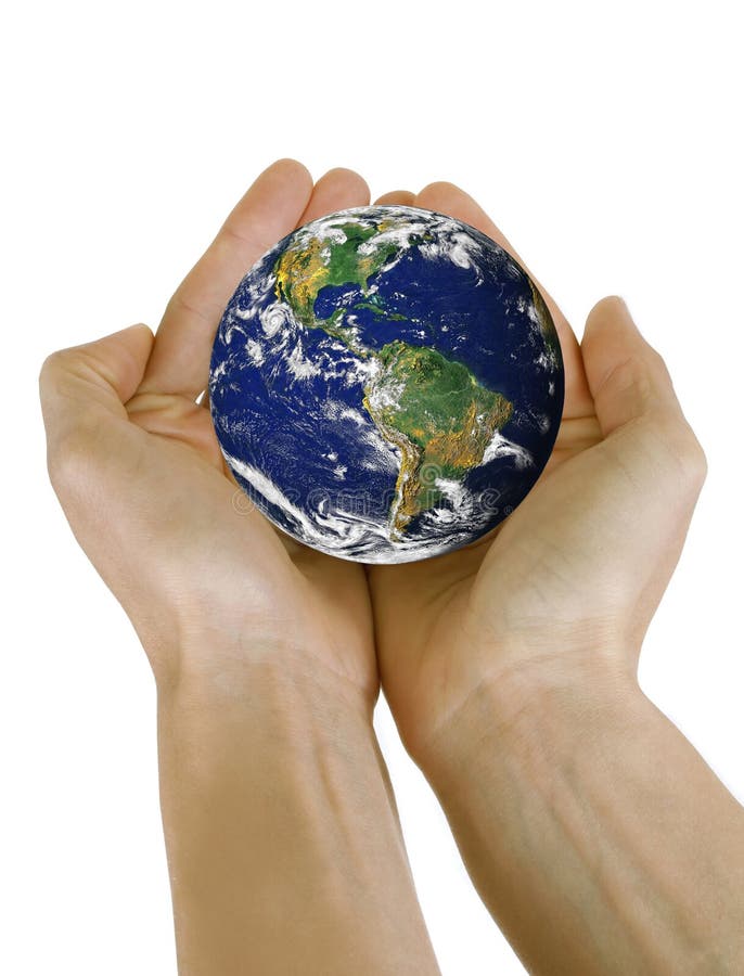 Hands Holding a Globe Over White Stock Illustration - Illustration of ...