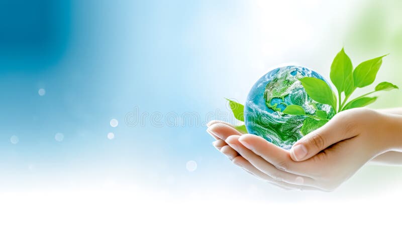 Hands Holding Planet Earth, Concept of Nature and Environment ...