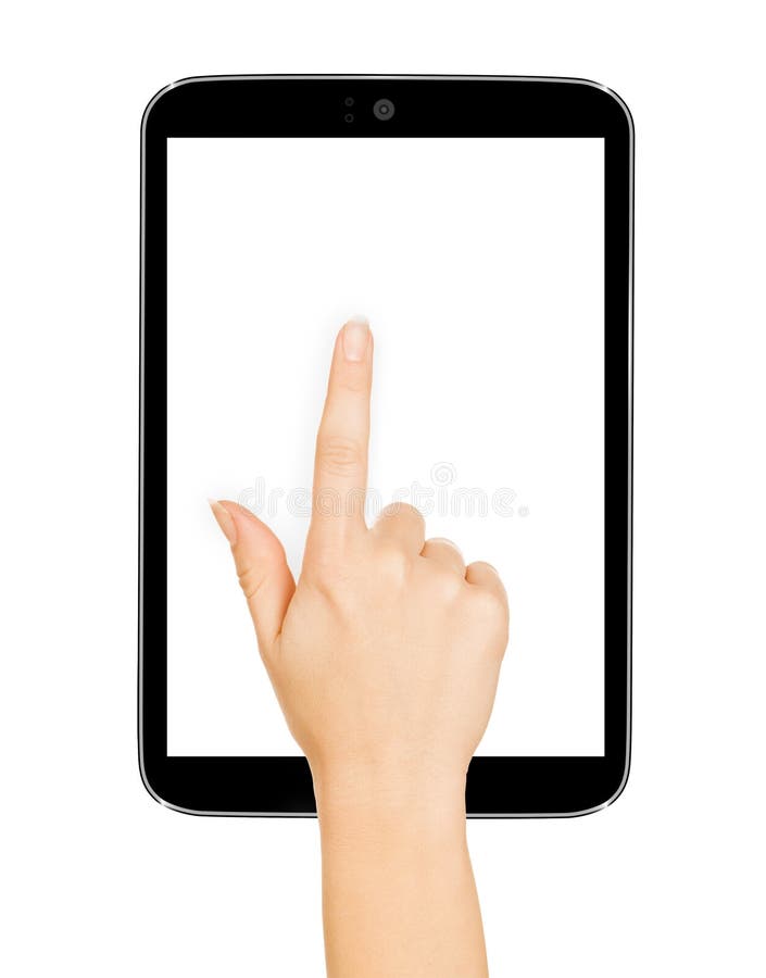 Hands Holding and Point on Digital Tablet Stock Image - Image of hitech ...