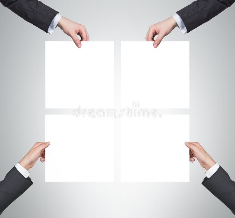 Hands holding poster stock photo. Image of education - 49825402