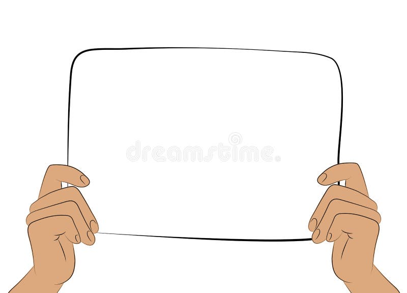 Hands Holding Poster. Frame, Board for Your Text Message Stock Vector ...