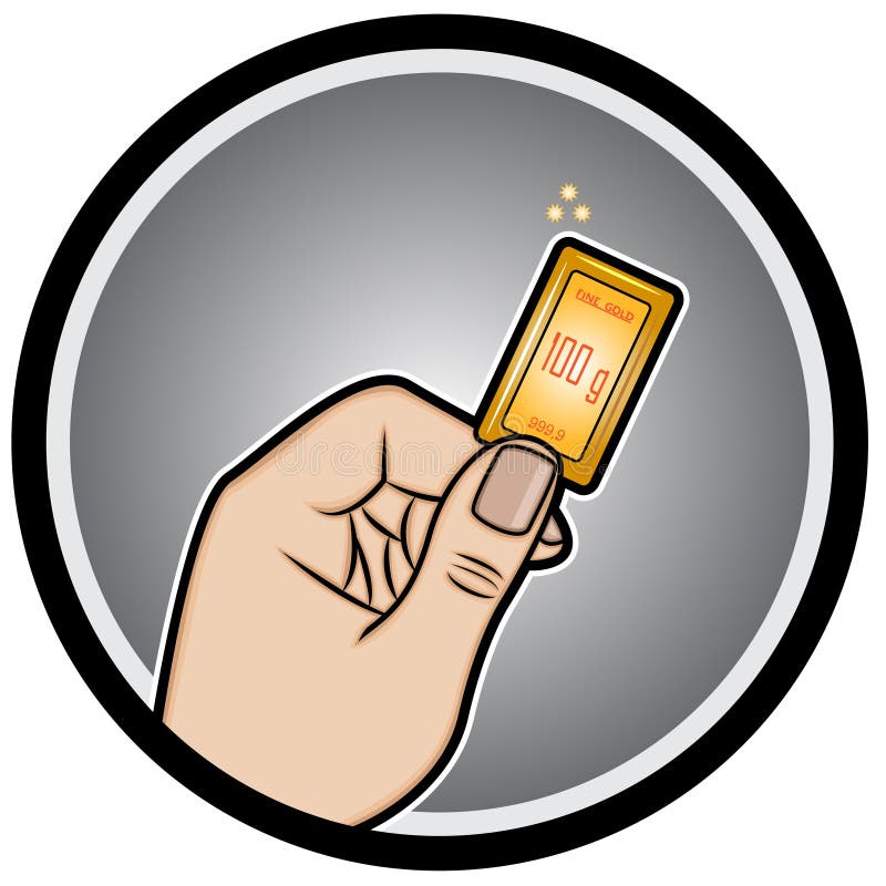 Hands Holding Precious Metal Gold Bullion Stock Vector - Illustration ...