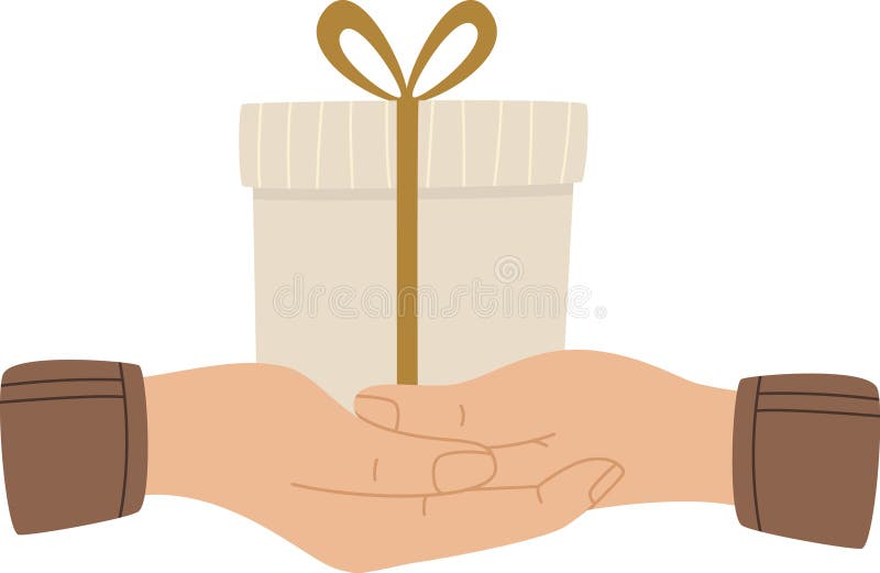 Hands Holding Present Box stock vector. Illustration of decoration ...