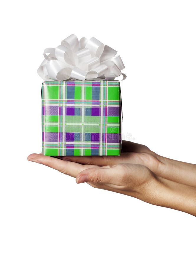 Hands holding present gift stock photo. Image of isolated - 35939306