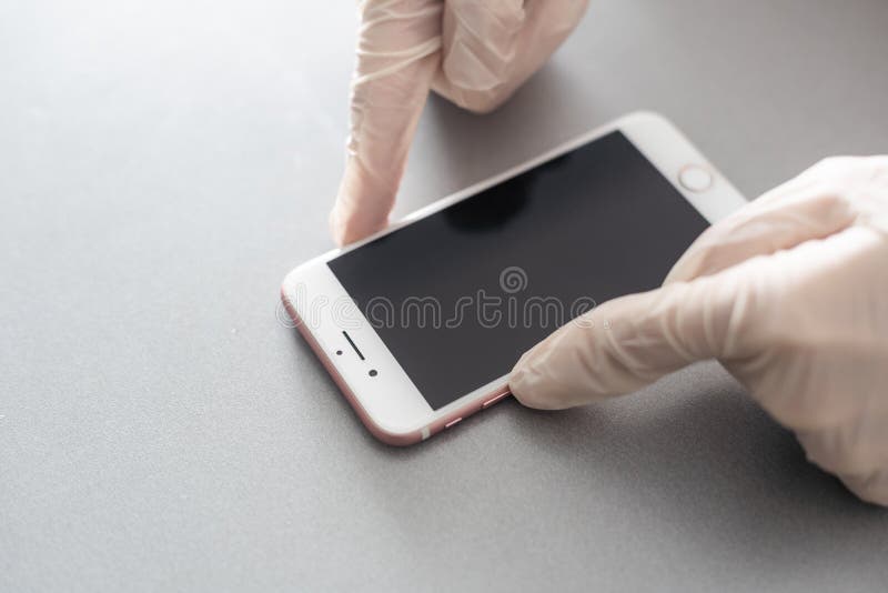 Hands Holding Pressing Smartphone Buttons Stock Photo - Image of female ...