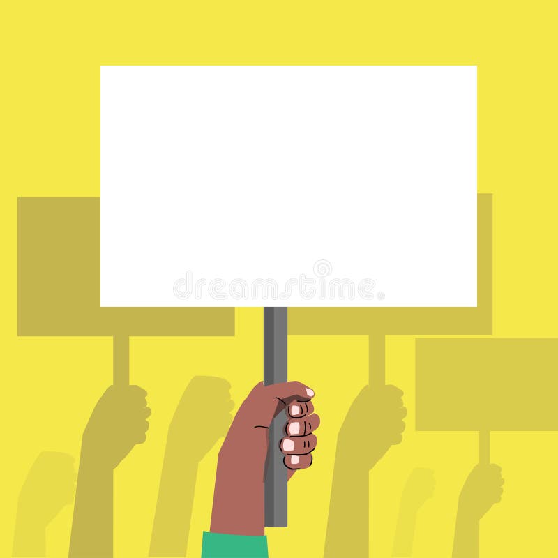Hands Holding Protest Signs Stock Vector - Illustration of design ...