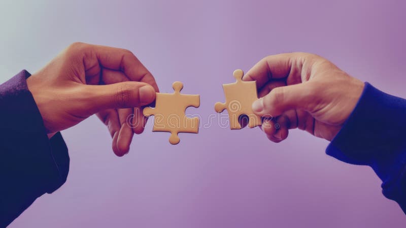 The Hands Holding Puzzle Pieces. AI Generated Stock Image - Image of ...