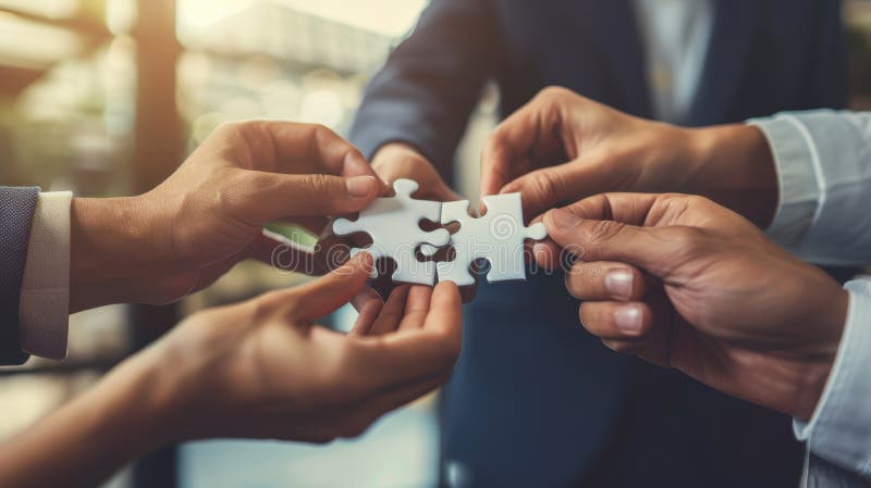 Hands Holding Puzzle Pieces. AI Generated Stock Image - Image of ...