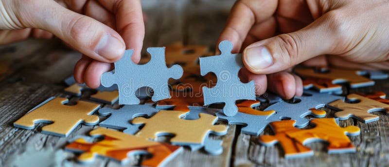 Hands Holding Puzzle Pieces, Symbolizing Cooperation, Teamwork, and ...