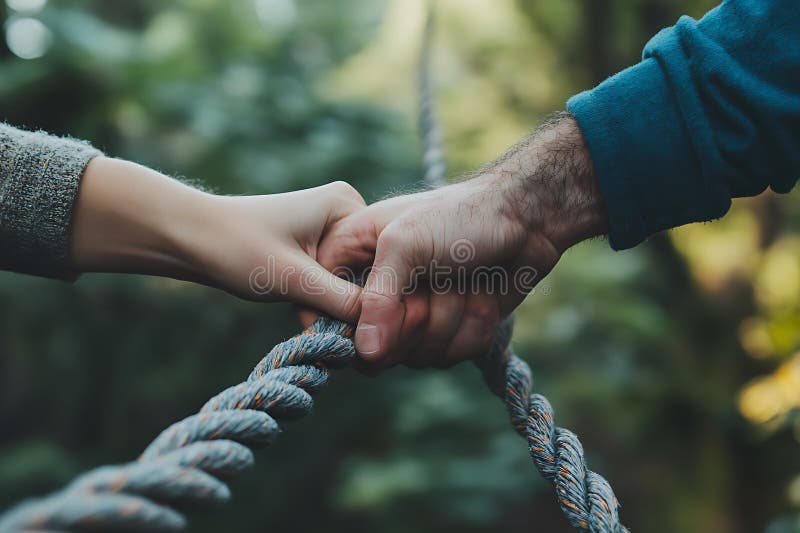 Hands Holding Rope stock illustration. Illustration of power - 350766616