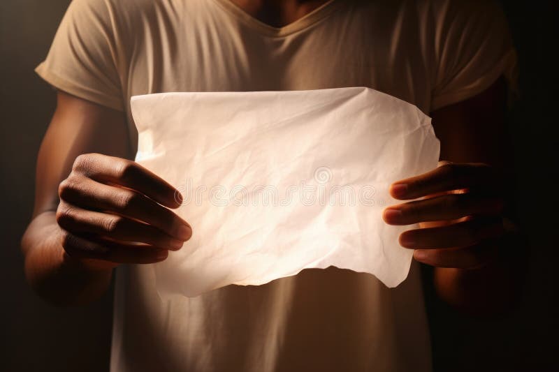 Hands Holding a Sheet of Freshly Made Paper Against Light Stock ...