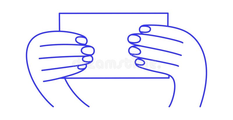 Hands Holding a Sheet of Paper. Gesture Doodle Icon Stock Vector ...