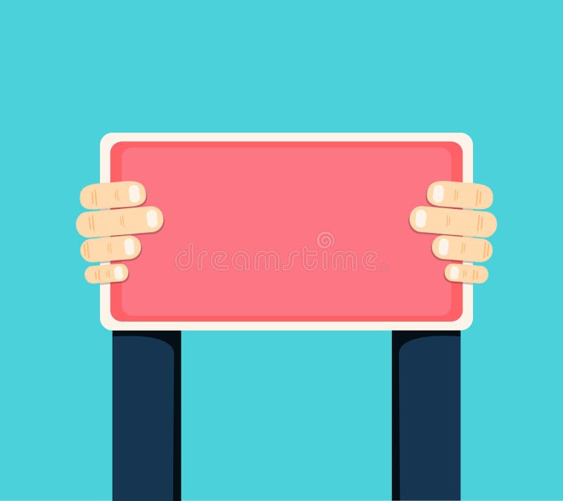 Hands Holding Sign Illustration Stock Illustration - Illustration of ...