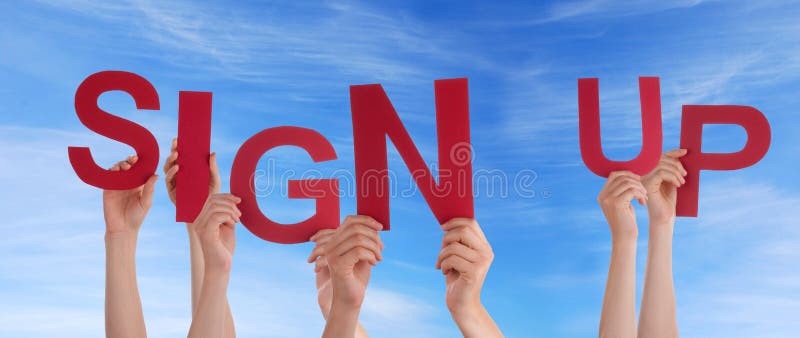 Hands Holding Sign Up in the Sky Stock Photo - Image of human, message ...
