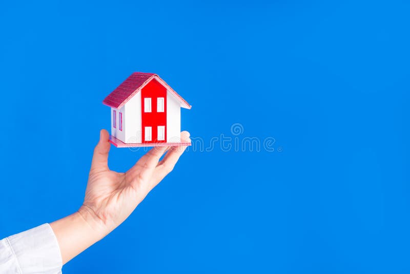 Hands Holding Small Model House Stock Photo - Image of concept ...