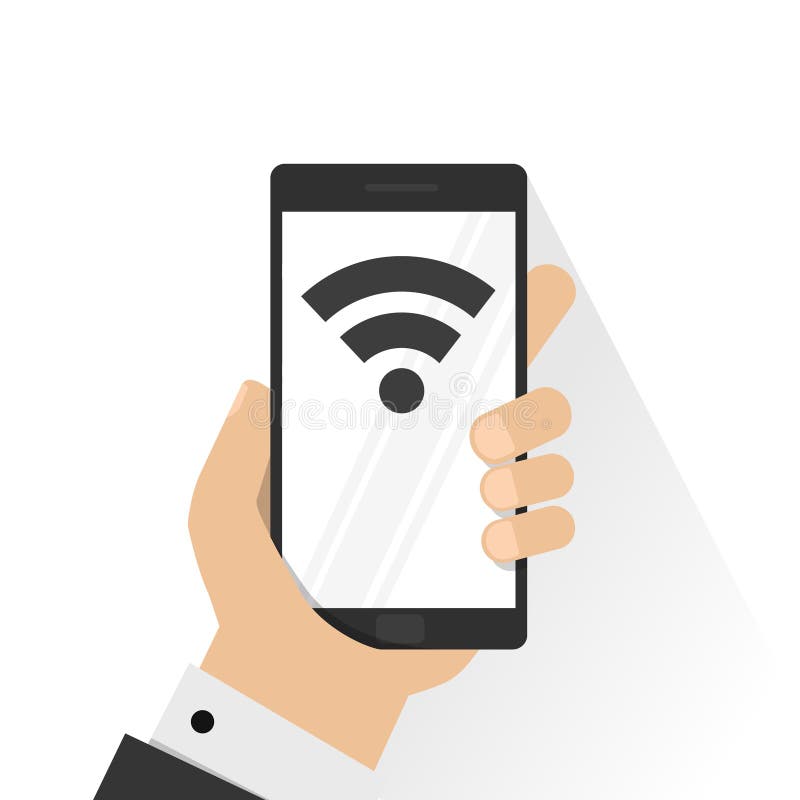 Hands Holding a Smart Phone. Communication, Connection Concept. Vector ...