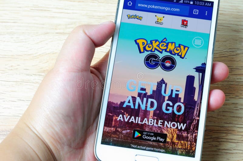 Pokemon Go Website on Black Tablet Screen with Male Hands Editorial ... Pokemon Go Website on Black Tablet Screen with Male Hands Editorial ...