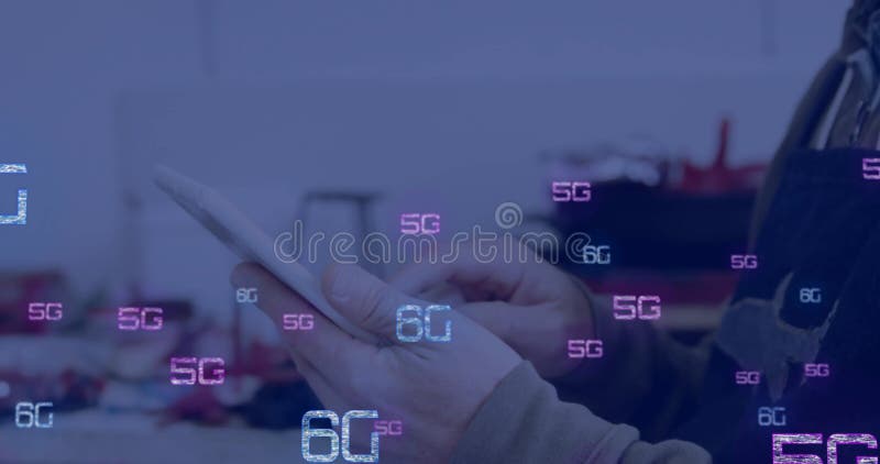 Hands Holding Smartphone with 5G and 6G Network Animation Overlay Stock ...