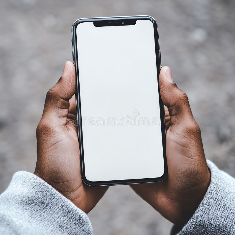 Hands Holding Smartphone Mockup Stock Image - Image of advertising ...